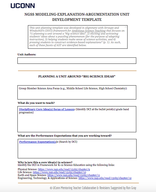 Frameworks used for Developing Units, Tasks, and Assessments ...